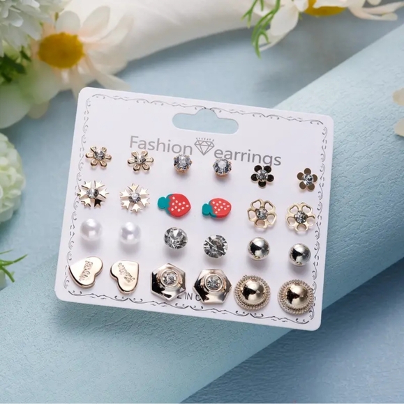 Jewelry | 12 Pairs Fashion Earrings Set | Poshmark